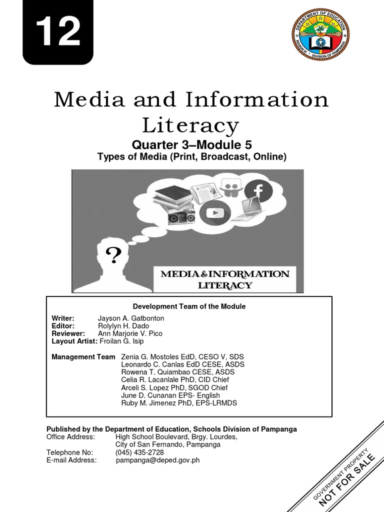 MIL - Q3 - Mod5 - Types of Media (Print, Broadcast, Online) | PDF ...