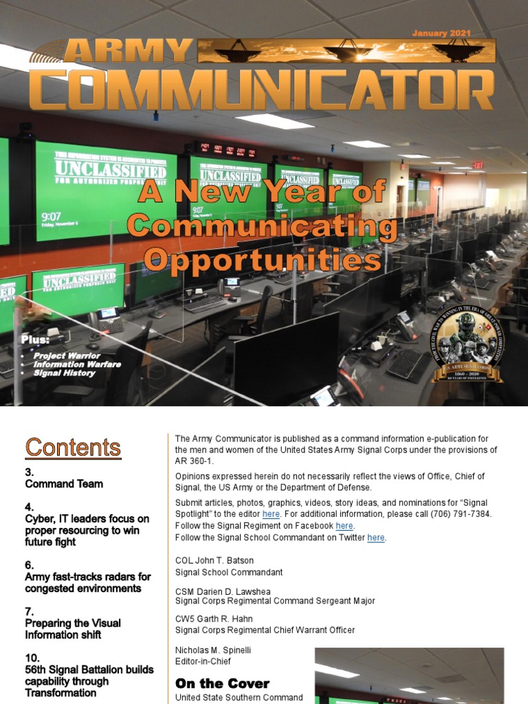 Army Signal Corps Innovations 2021 | PDF | Radar | Battalion