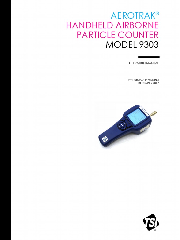 TSI Alnor 9303 AeroTrak Particle Counter Manual | PDF | Electrical ...