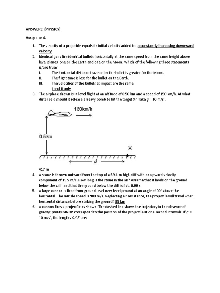 (Physics) Answers | PDF | Collision | Force