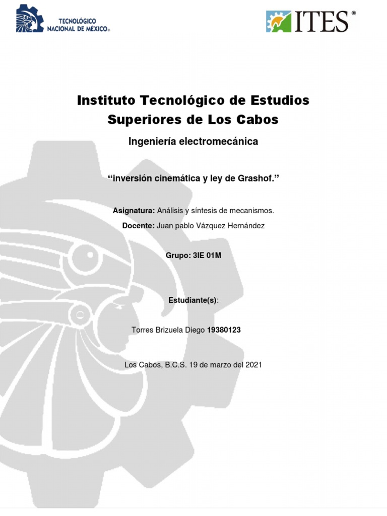 Inversión Cinemática y Ley de Grashof | PDF