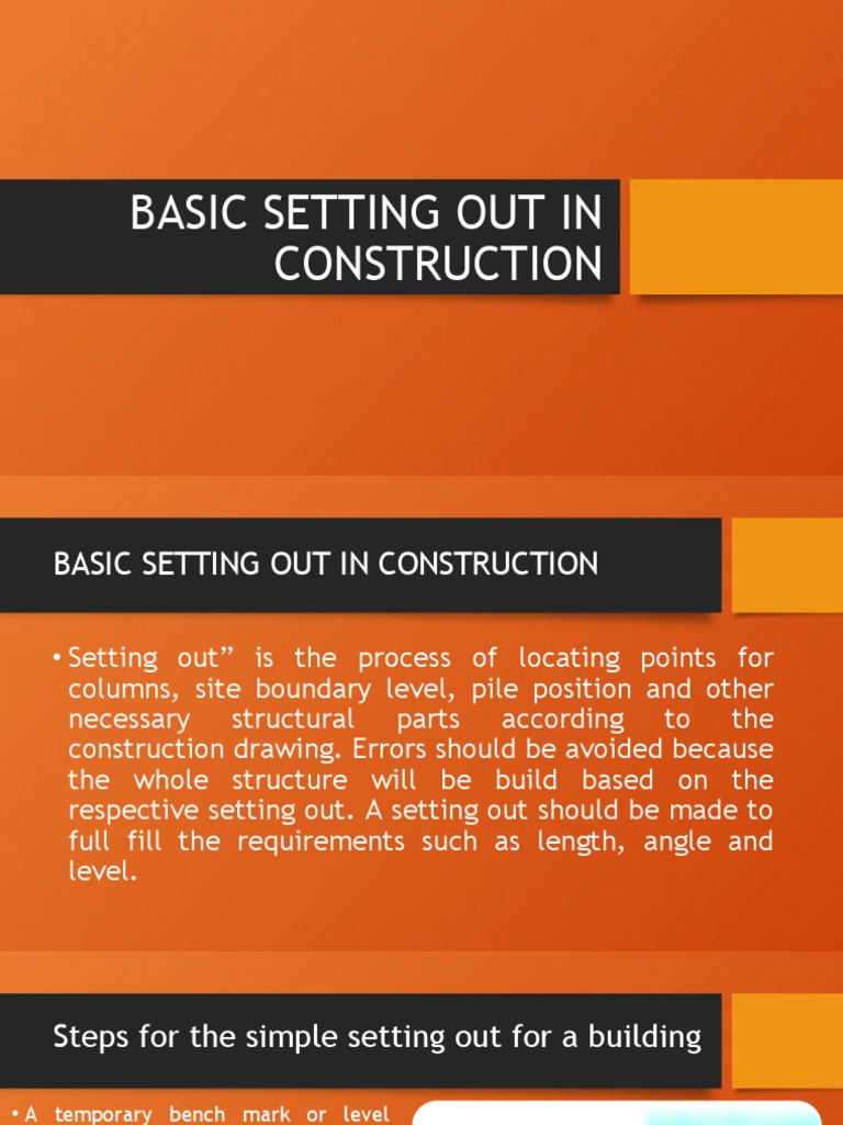 Basic Setting Out in Construction | PDF | Plaster | Concrete