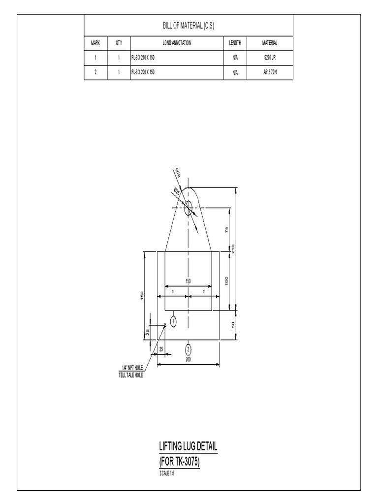Lifting Lug For Tanks (TK-3075) | PDF