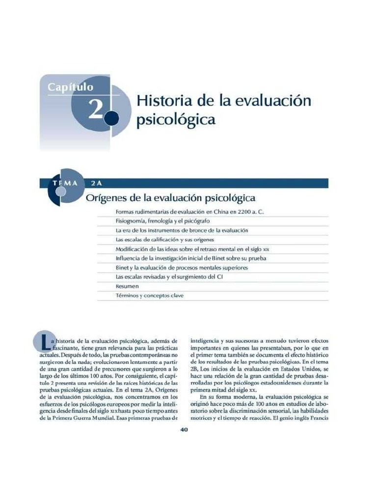 Historia de La Evaluación Psicológica - Robert Gregory | PDF