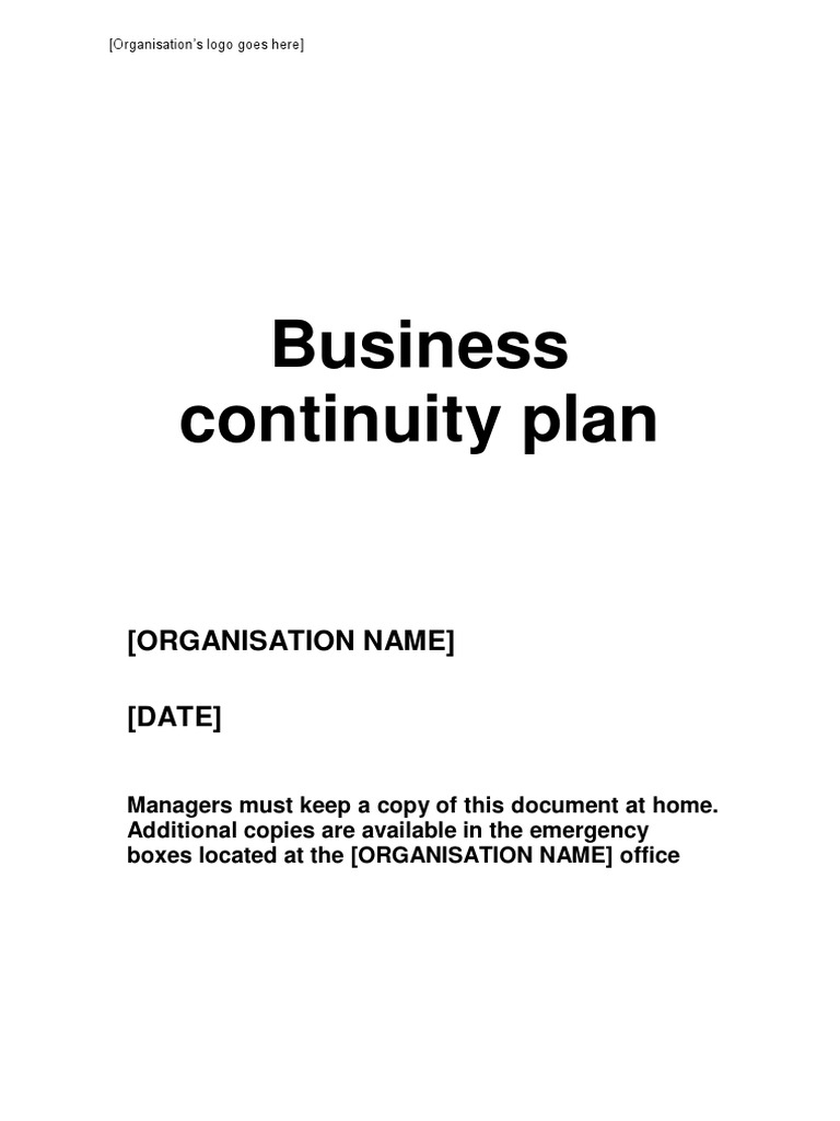 CRA - Business Continuity Plan - Template 2 | PDF | Emergency | Server ...