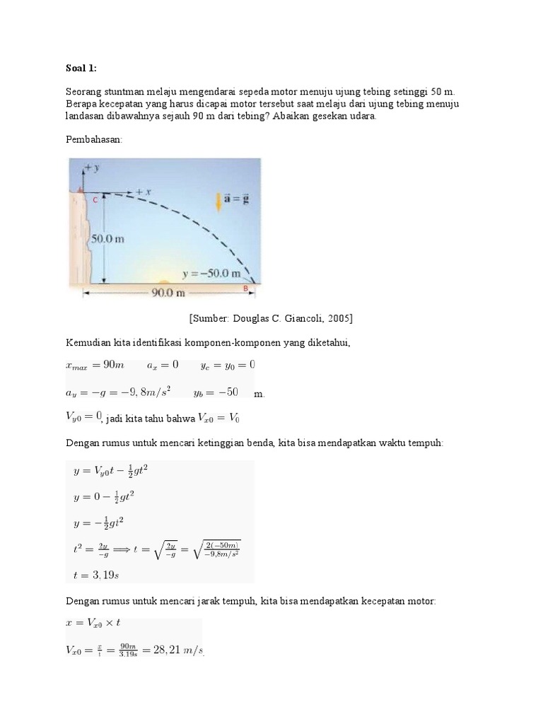 Soal Dan Pembahasan Gerak Parabola | PDF