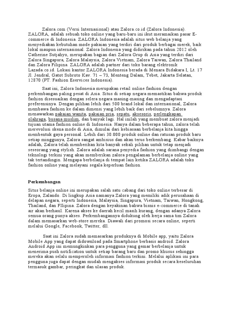 Zalora Tugas Ku | PDF