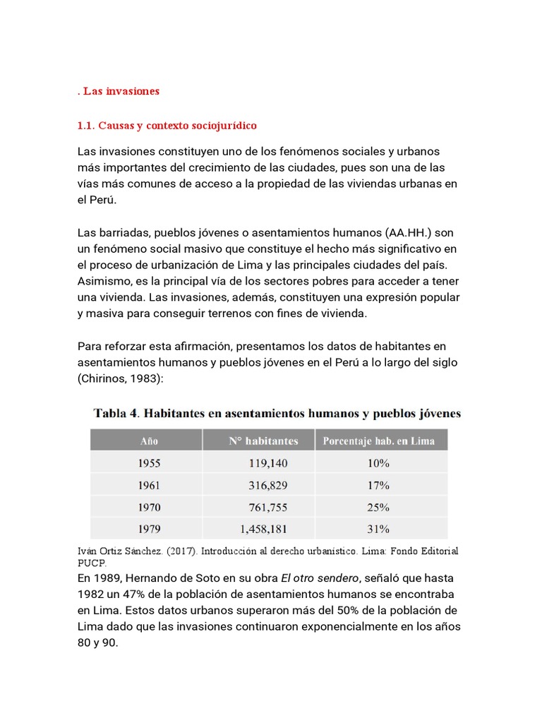 Invasiones Urbanas en Lima: Contexto y Causas | PDF | Lima | Pobreza