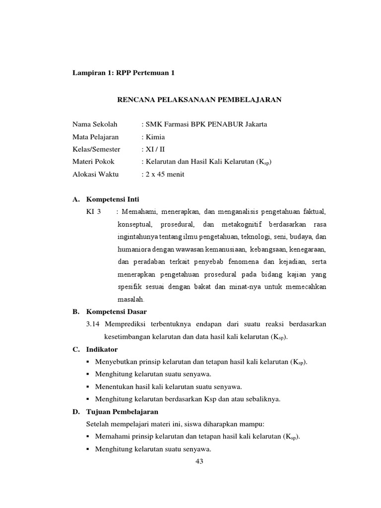 Contoh RPP KSP | PDF