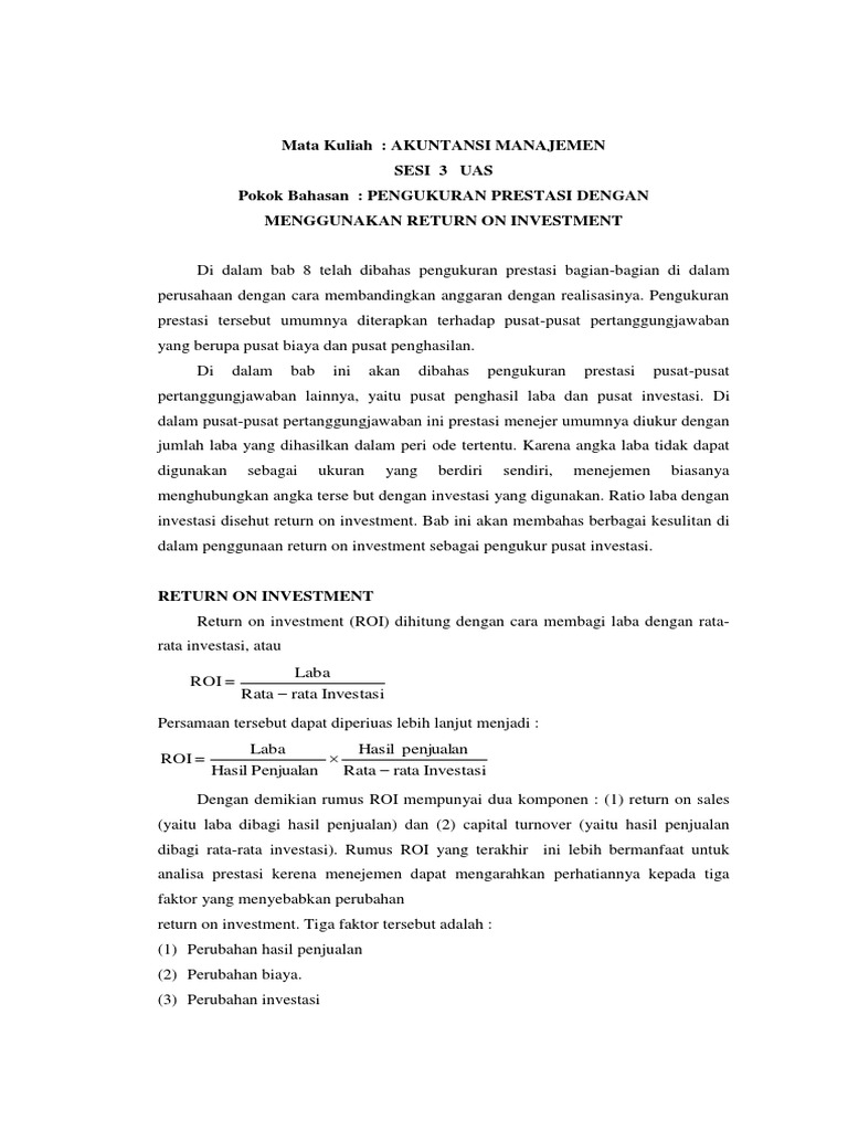 AKMEN SESI 3 UAS-Analisa Pengukuran Prestasi-MHS-OK | PDF