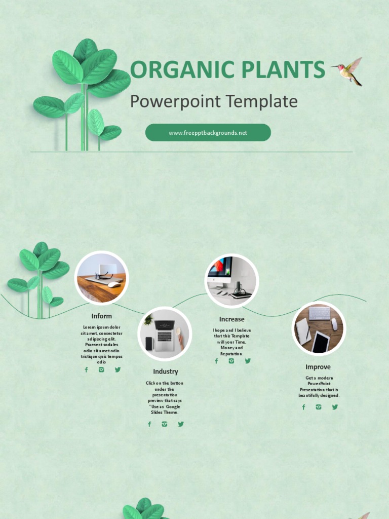 Organic Plants PPT Template | PDF | Microsoft Power Point | Computing