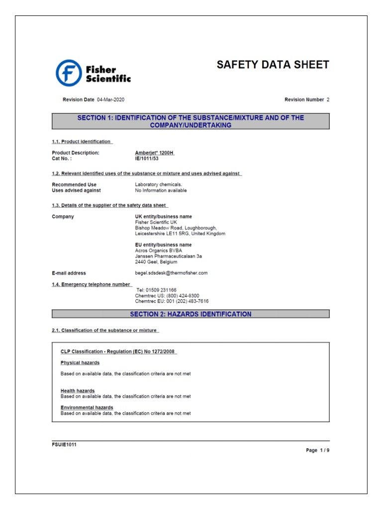 Resin AMBERJET 1200 H | PDF