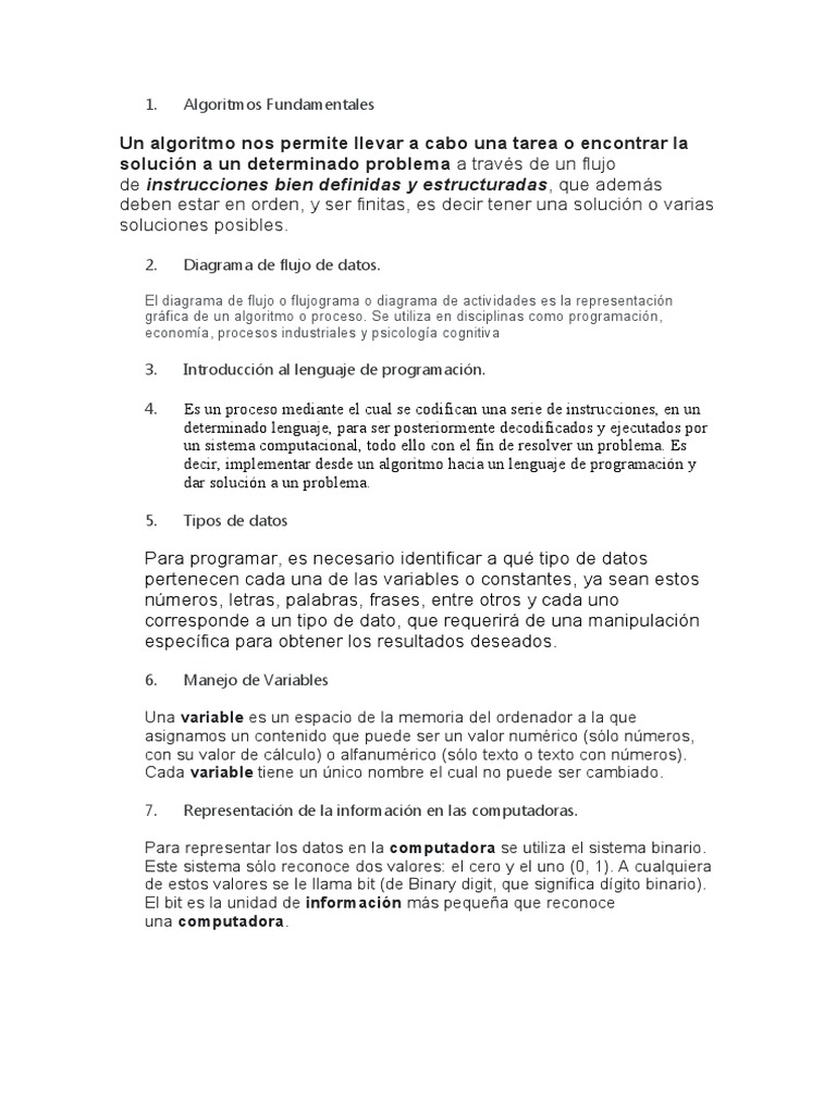 Fundamentos de Programación y Algoritmos | PDF | Compilador | Programa ...