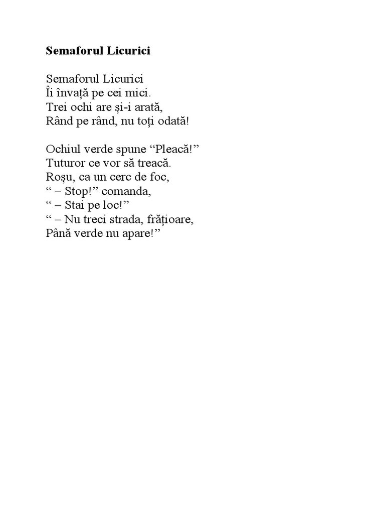 Poezie Semaforul | PDF