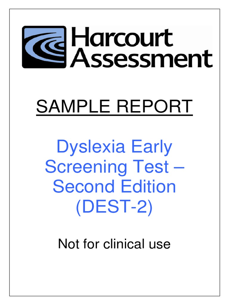 DEST-2 Sample Report 2 | PDF | Dyslexia | Human Nature