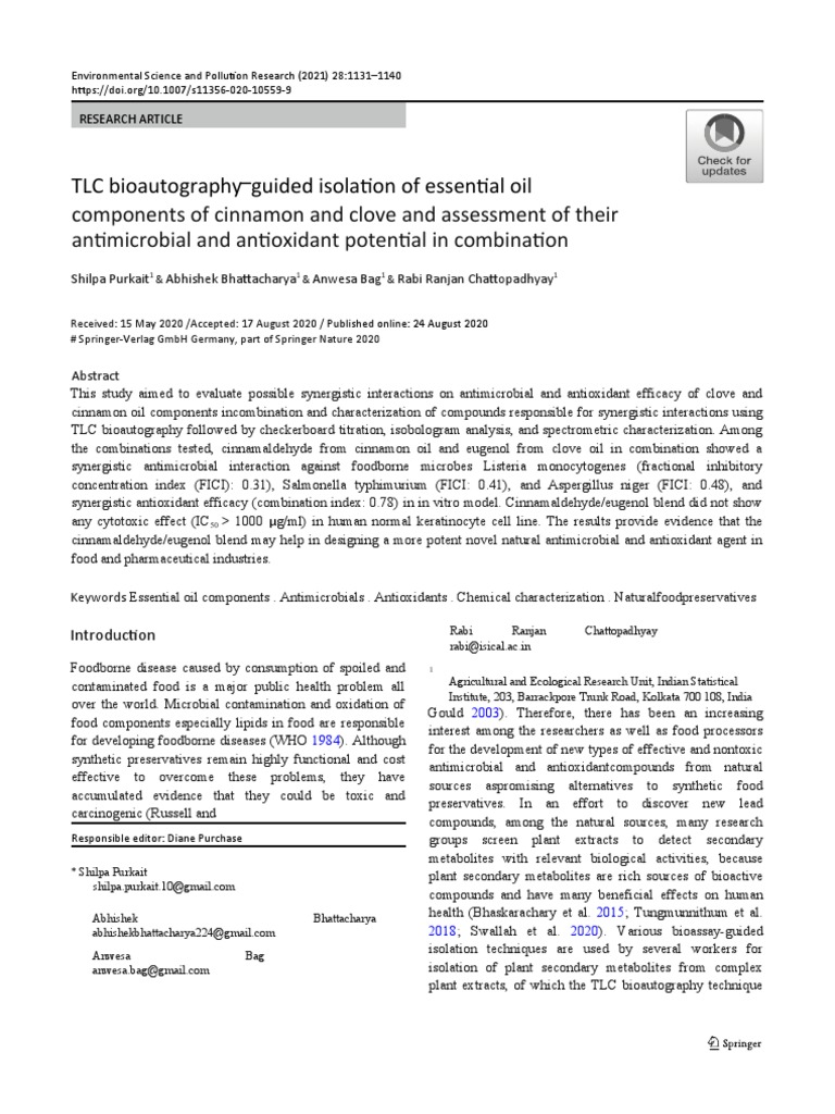 TLC Bioautography-Guided Isolation of Essential Oil | PDF | Thin Layer ...