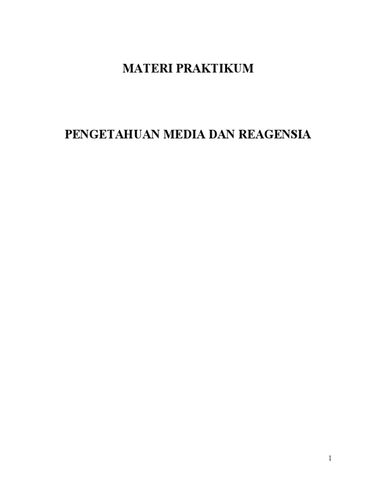 Materi Pengetahuan Media Dan Reagensia | PDF Materi Pengetahuan Media Dan Reagensia | PDF