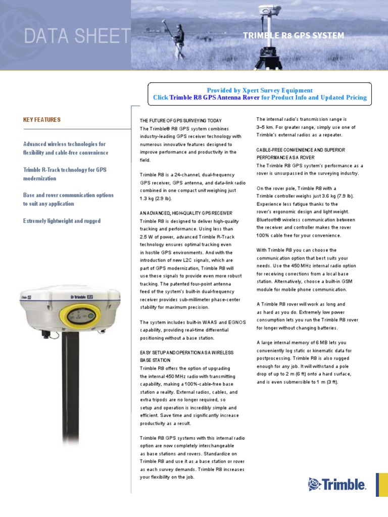 Data Sheet: Trimble R8 Gps System | PDF