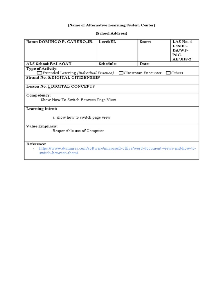 Show How To Switch Between Page View | PDF | Paragraph | Sales