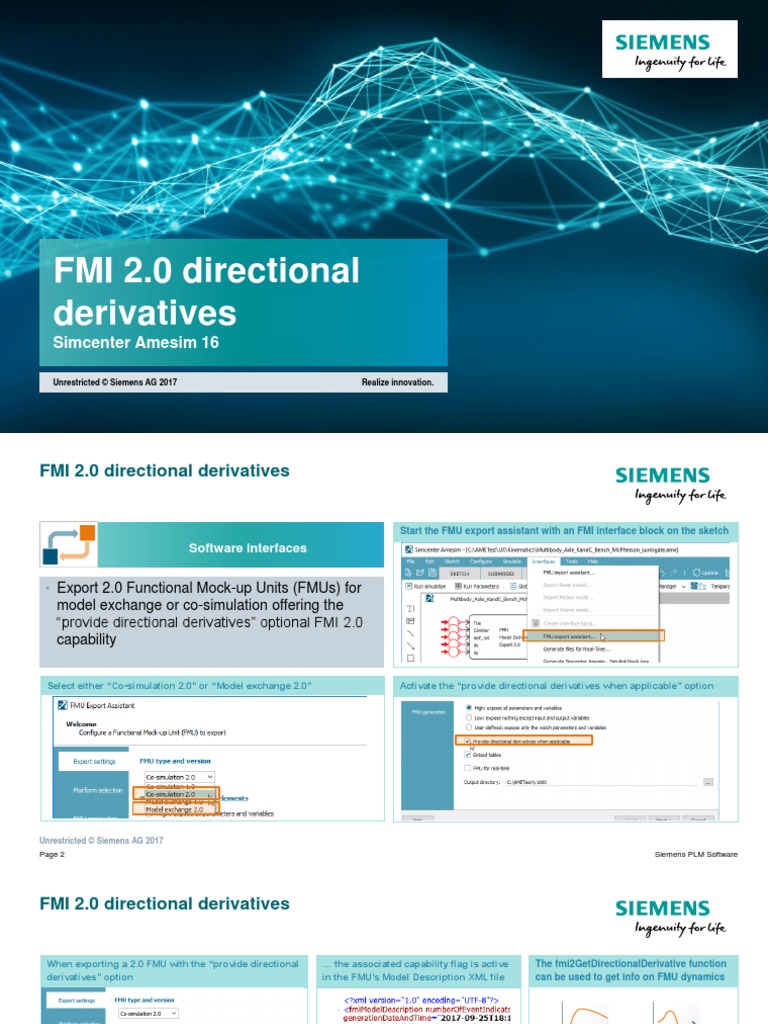 FMI 2.0 Directional Derivatives: Simcenter Amesim 16 | PDF