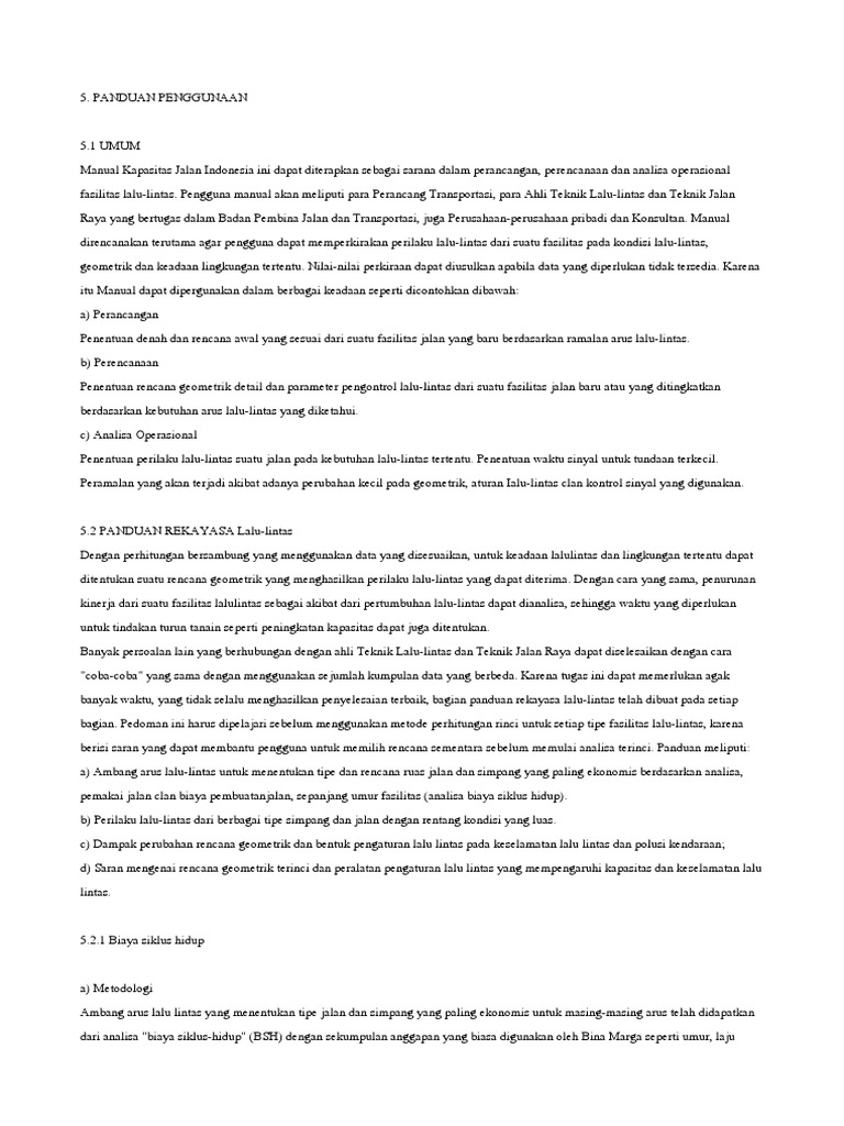 Mkji - Simpang Tak Bersinyal | PDF