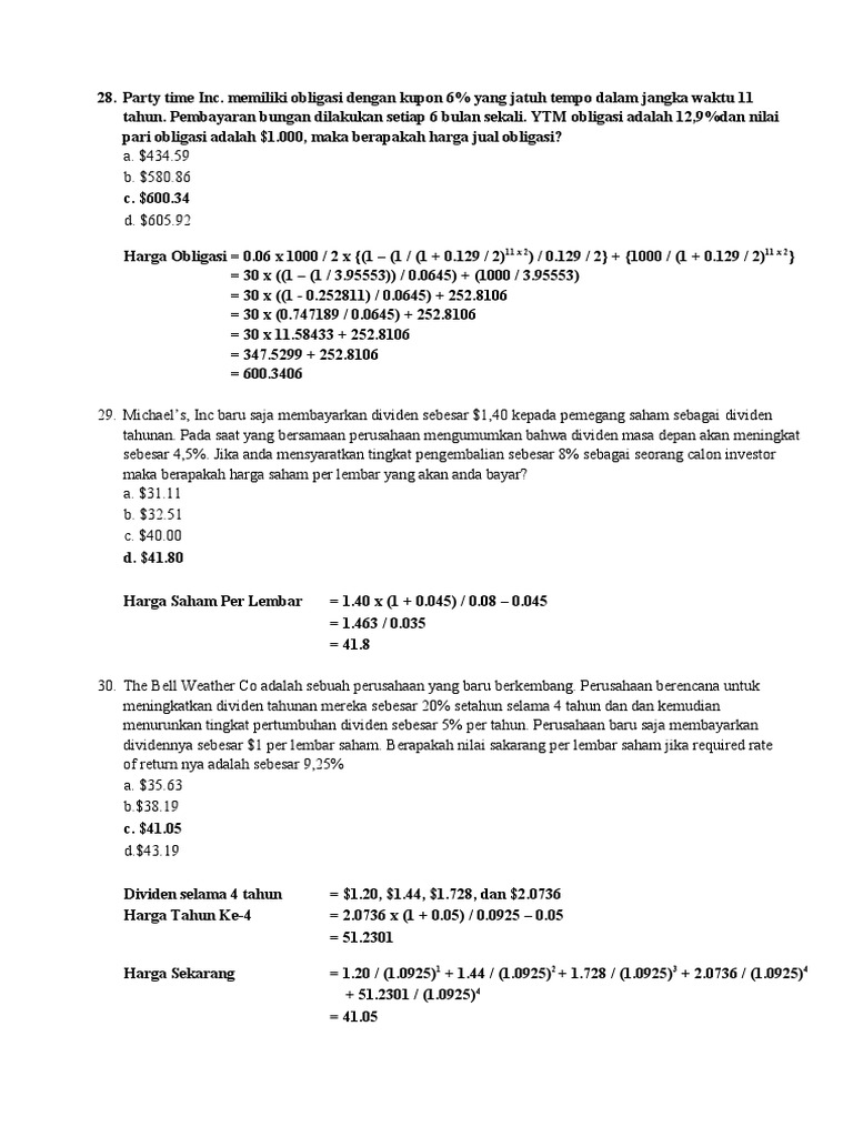 Soal Latihan No. 28 - End | PDF