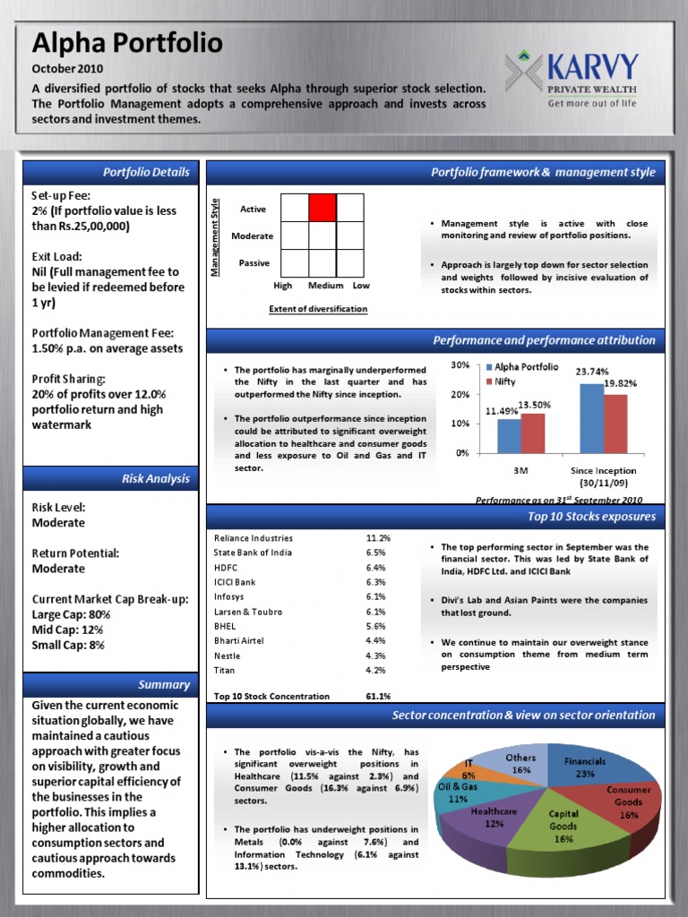 Alpha Portfolio: A Diversified Equity Portfolio Seeking Returns Through ...