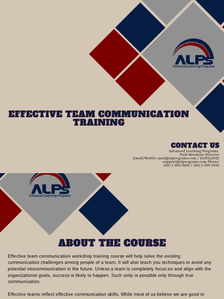 Brochure Effective Team Communication Training | PDF | Communication ...