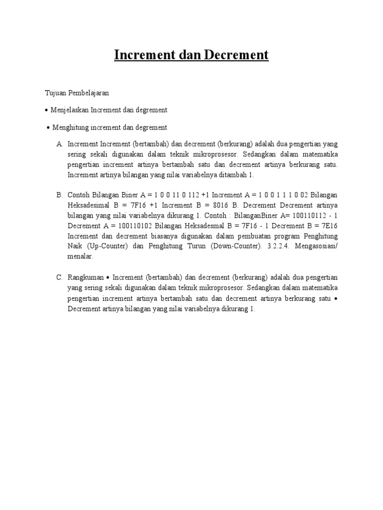 Increment Dan Decrement | PDF
