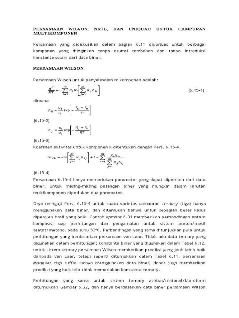 Persamaan Wilson | PDF