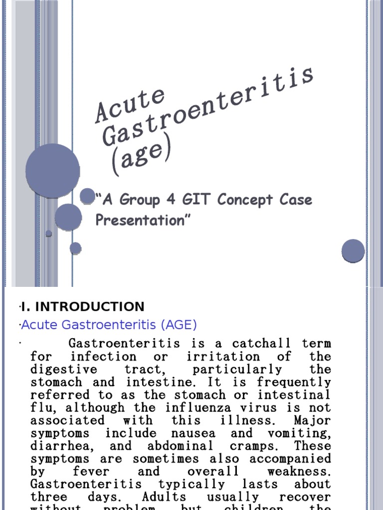 Acute Gastroenteritis Case Study | PDF | Human Digestive System | Small ...