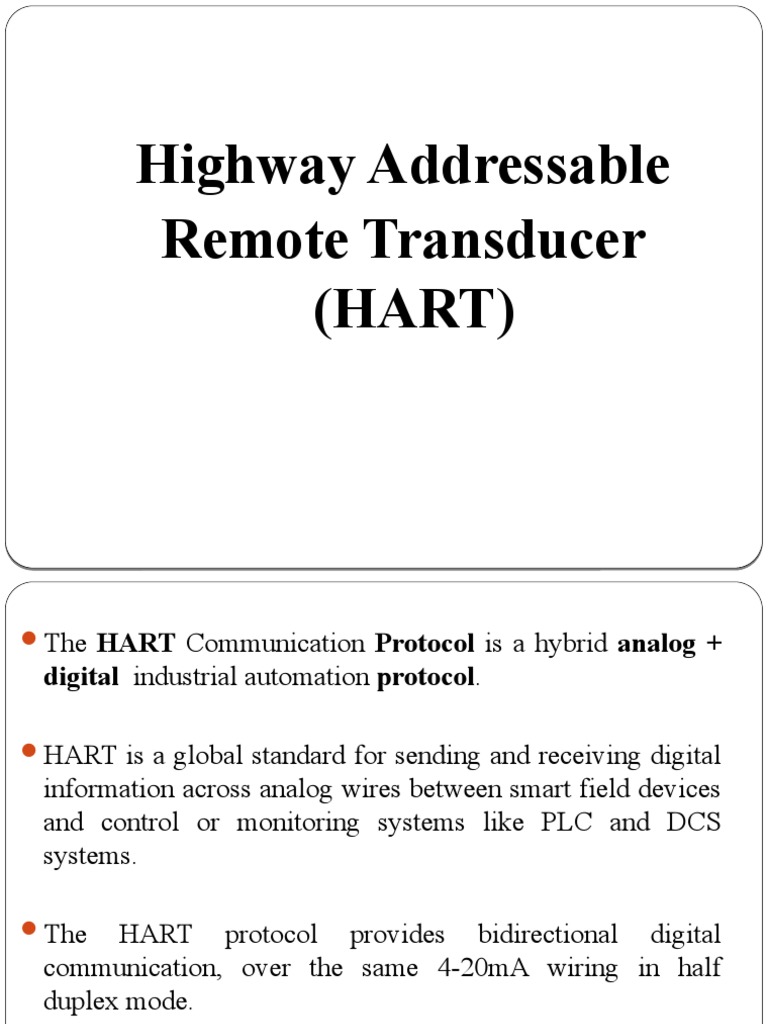 Highway Addressable Remote Transducer (HART) | PDF | Computer Network ...