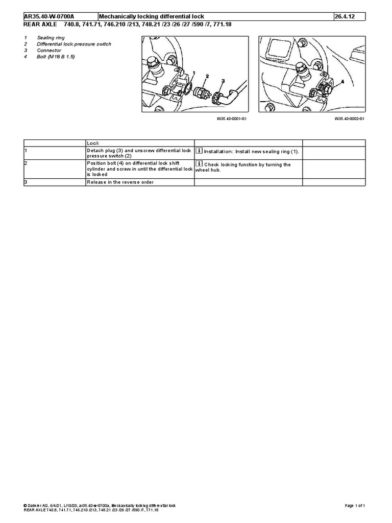 Mechanically Locking Diff Lock | PDF