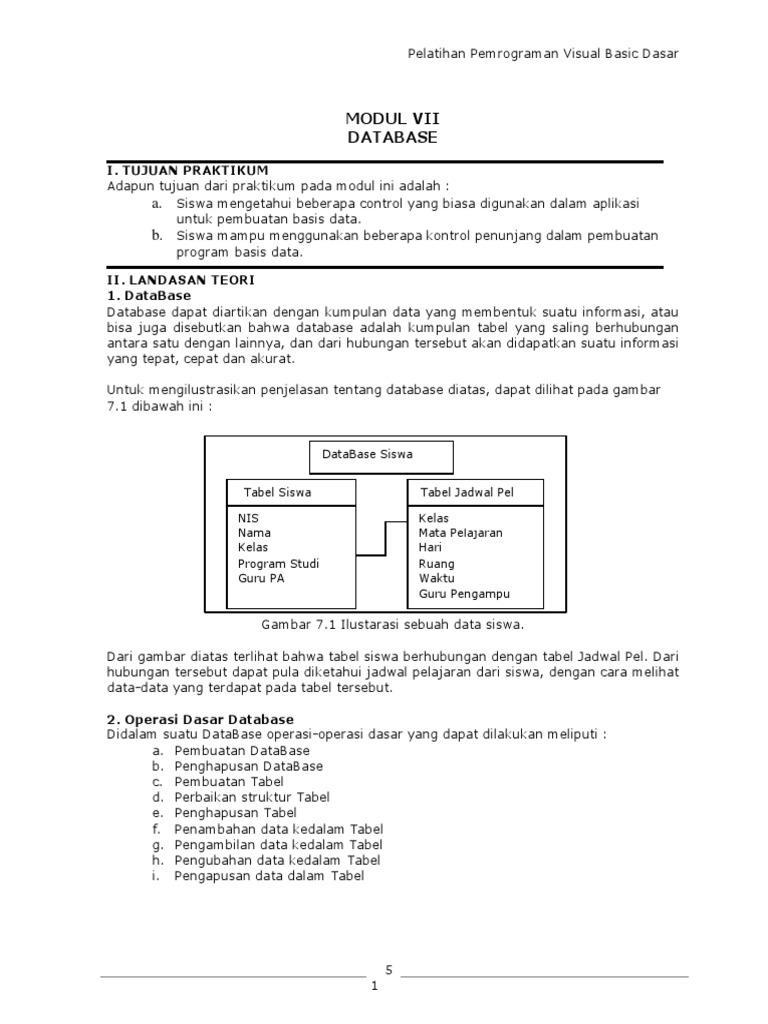 Pertemuan Ke-13 (Database Pada Visual Basic) | PDF