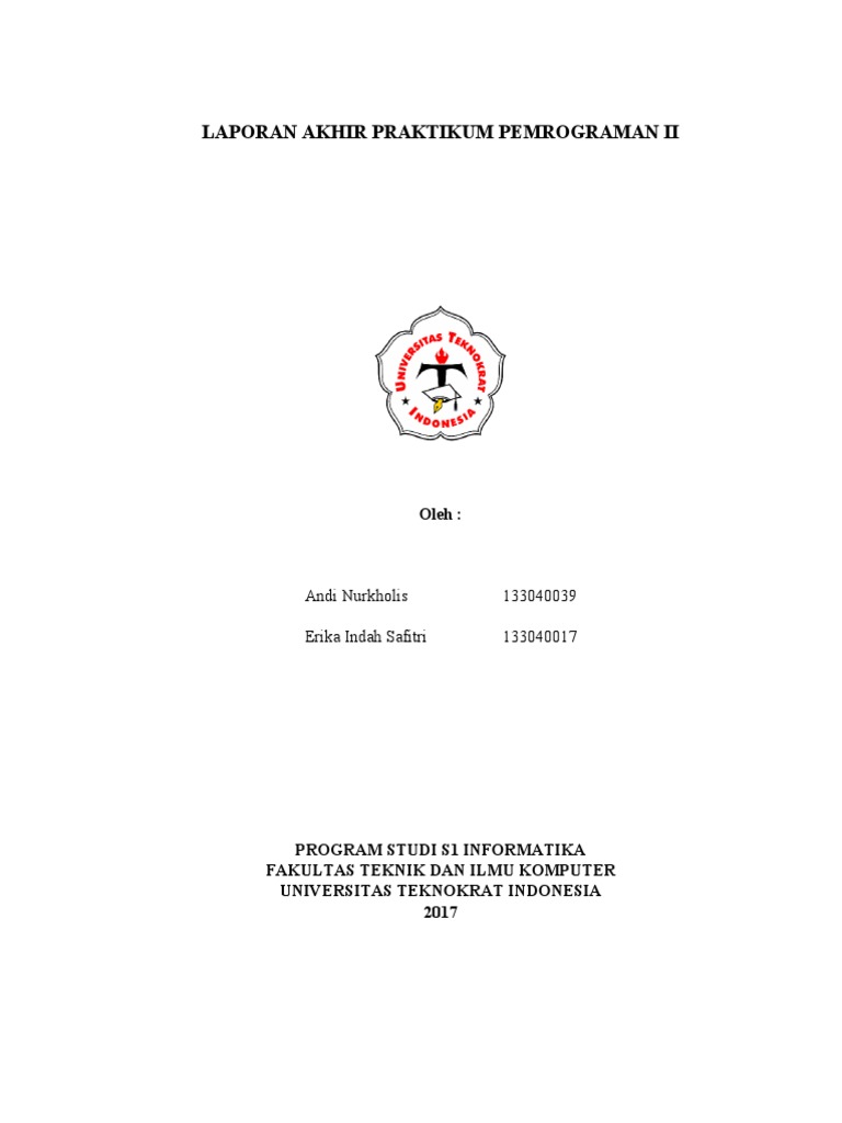 Laporan Akhir Praktikum Pemrograman II | PDF