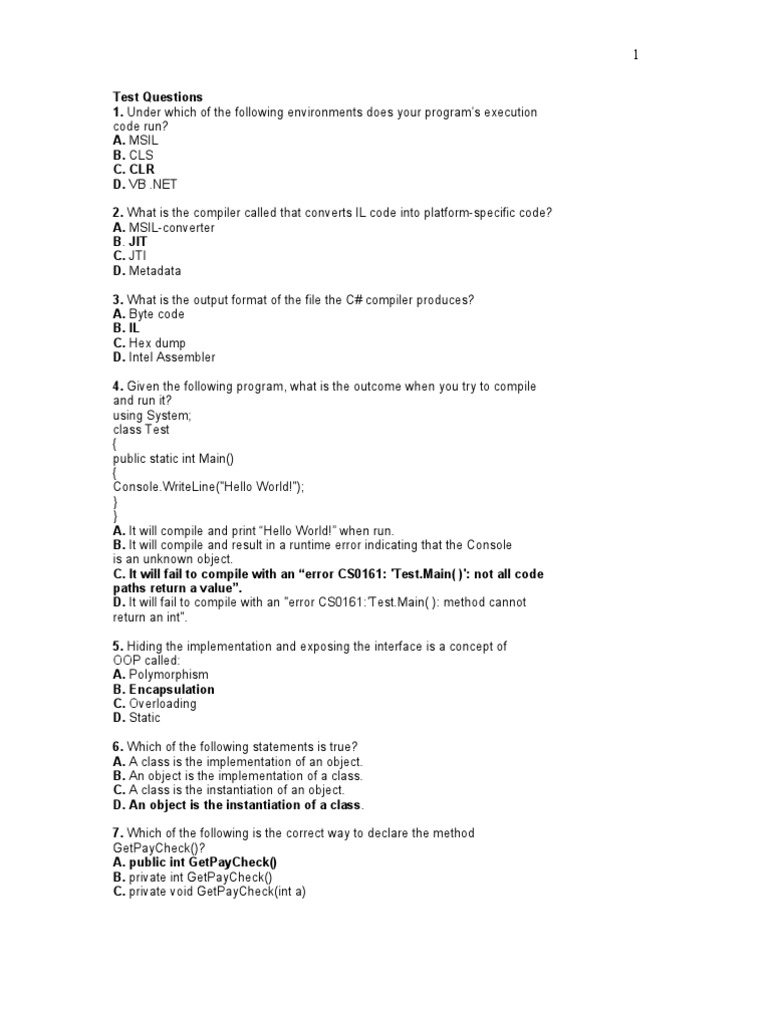 C - Ebook Test Questions | PDF | Web Server | Internet & Web