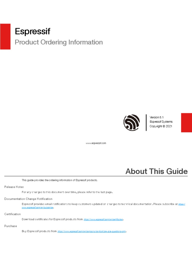 Espressif Products Ordering Information en | PDF | Flash Memory ...