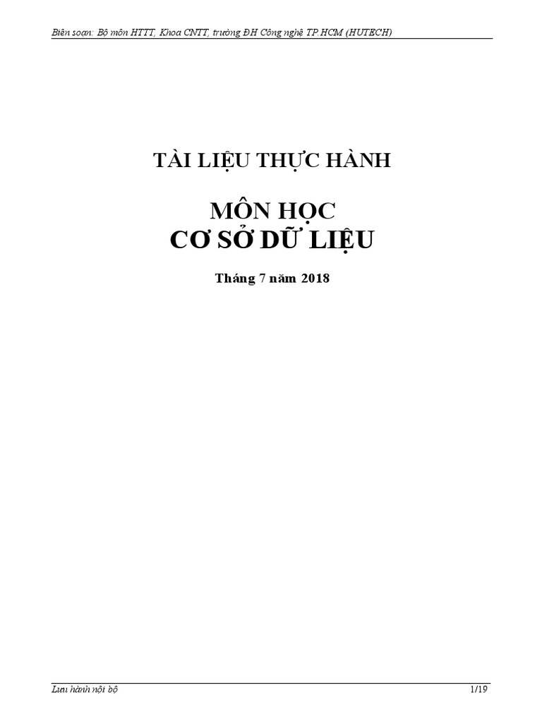 Bai Tap Thuc Hanh CSDL | PDF