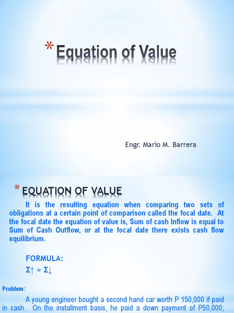 Equation of Value For Ceit-04-501a | PDF | Equations | Teaching Mathematics