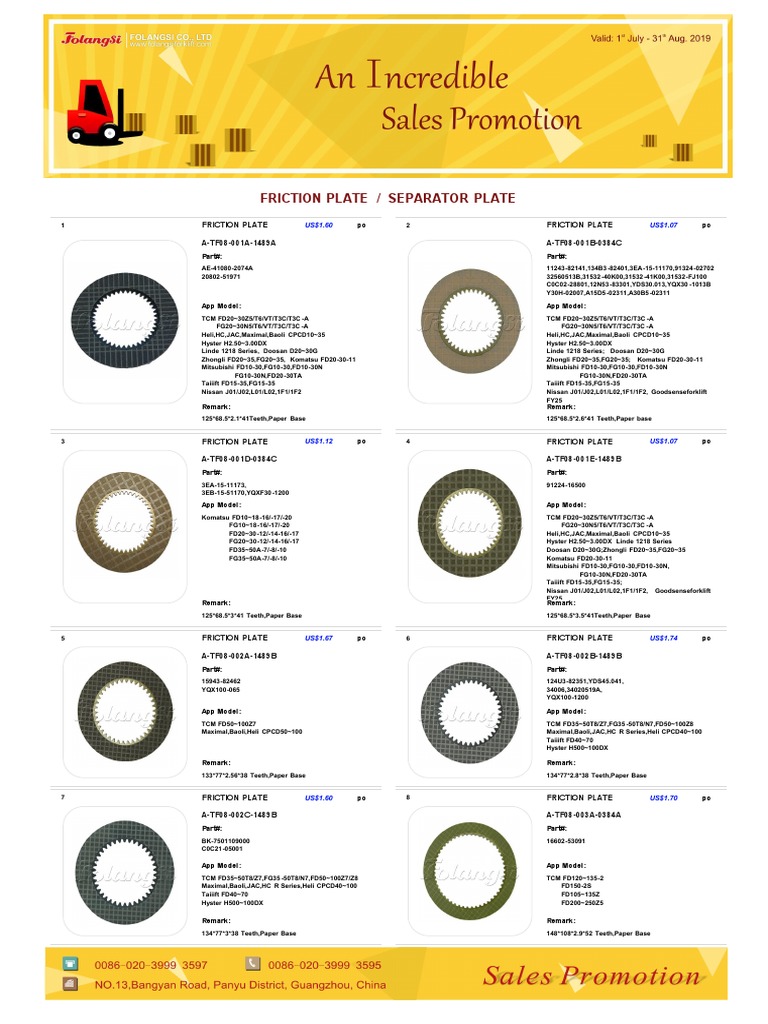 Friction Plate & Separator Plate | PDF | Car | Motor Vehicle