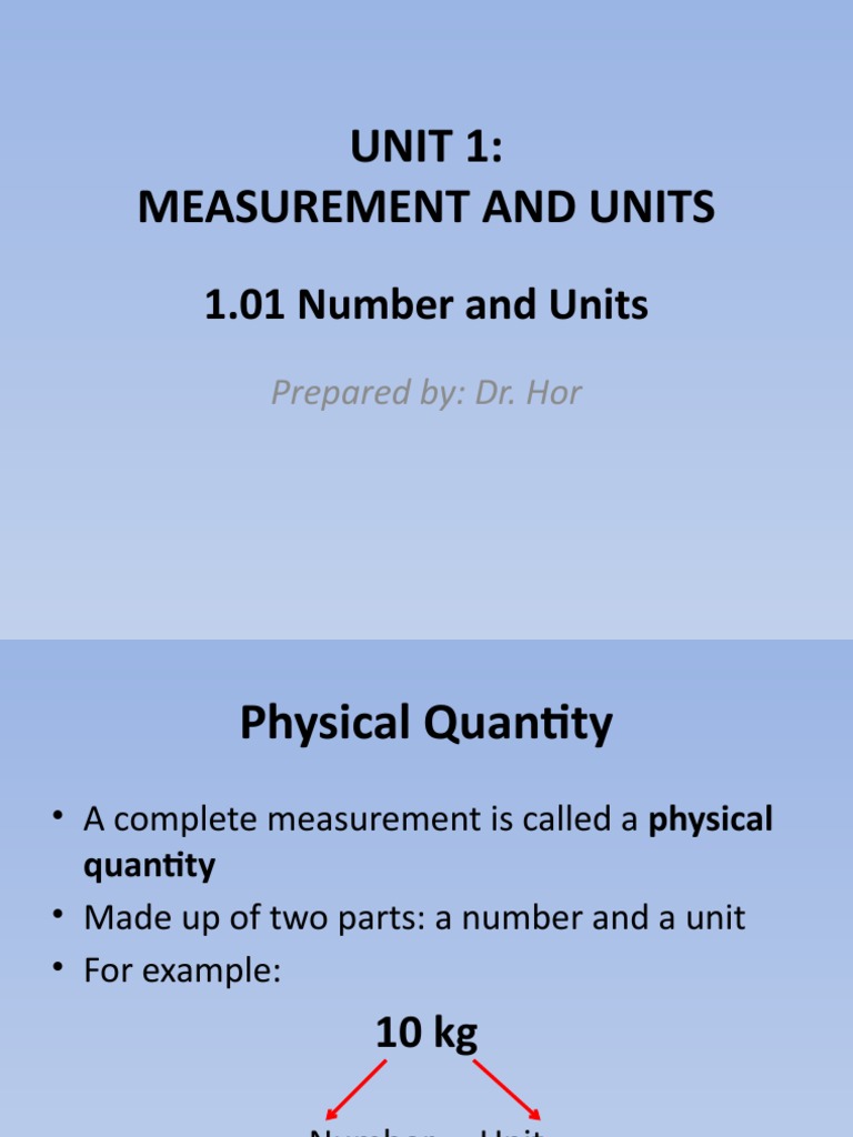 Unit 1: Measurement and Units | PDF | Science & Mathematics ...