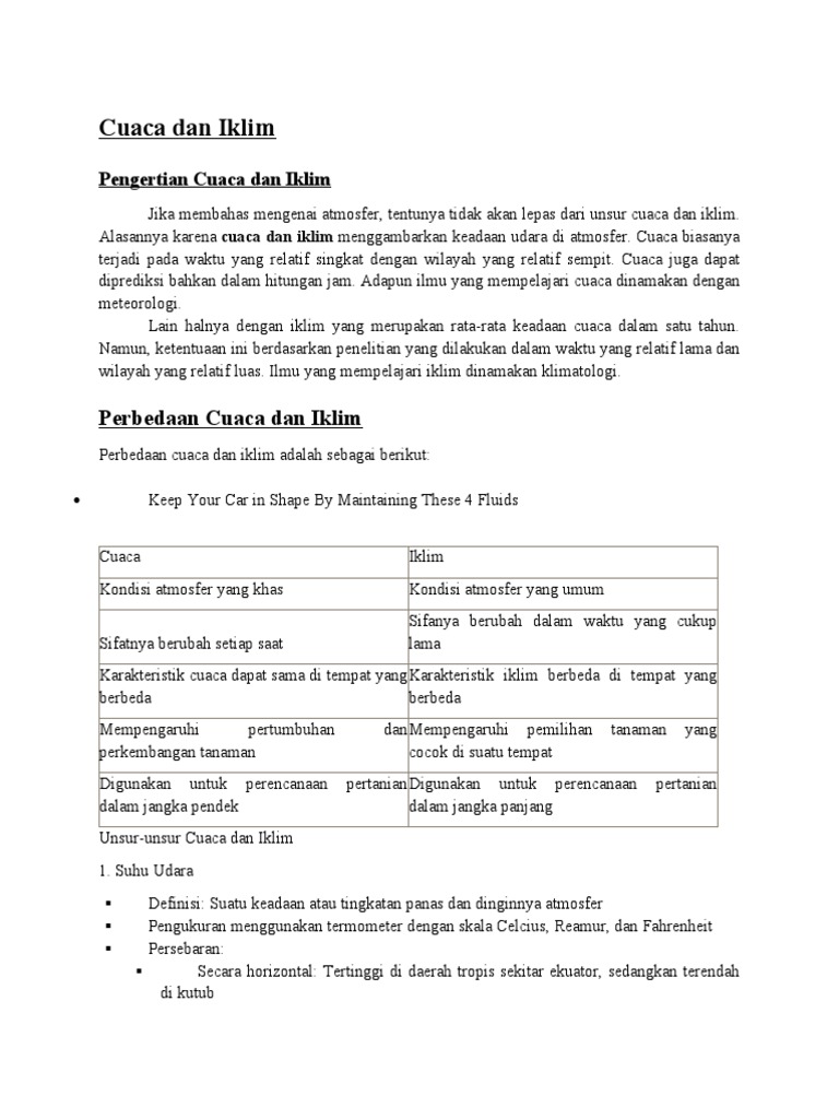 Cuaca Dan Iklim | PDF | Sains & Matematika