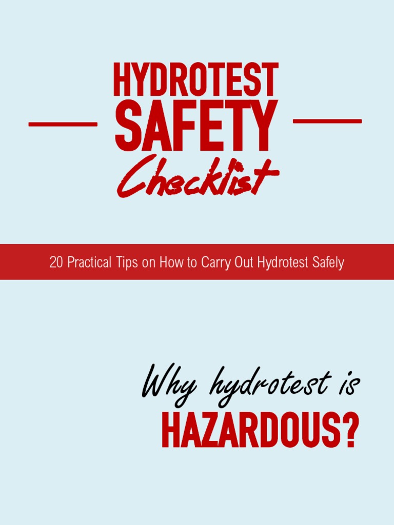 20 Hydrotest Safety Tips Guide | PDF | Chemical Engineering | Gas ...