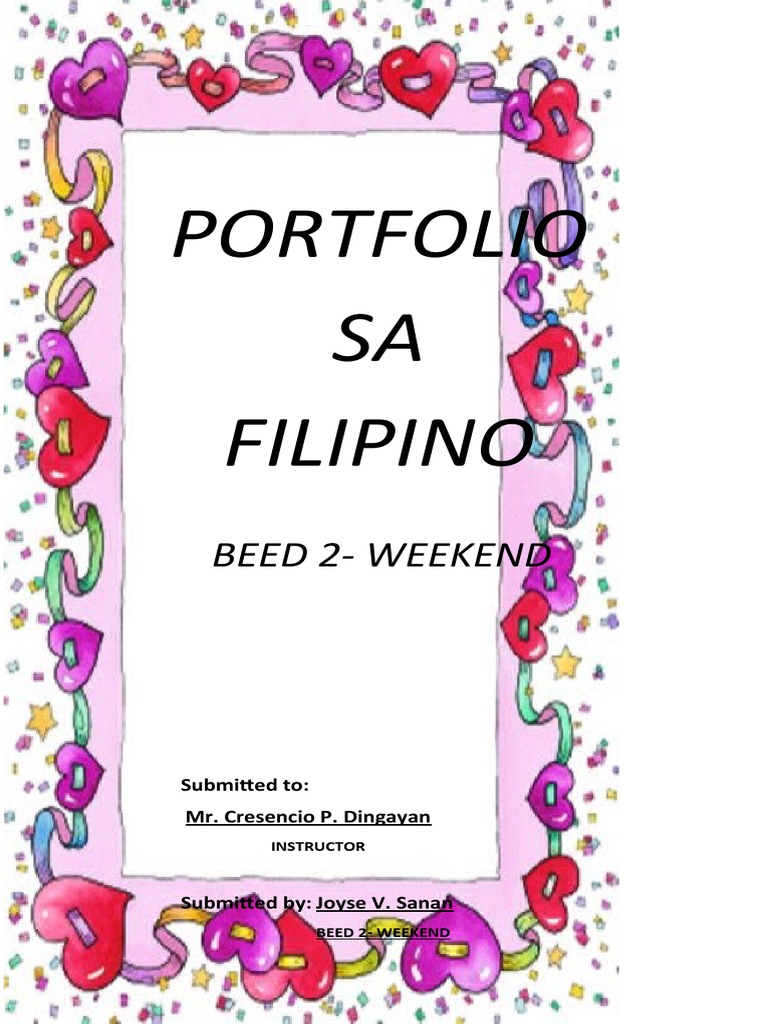 Portfolio Sa Filipino | PDF