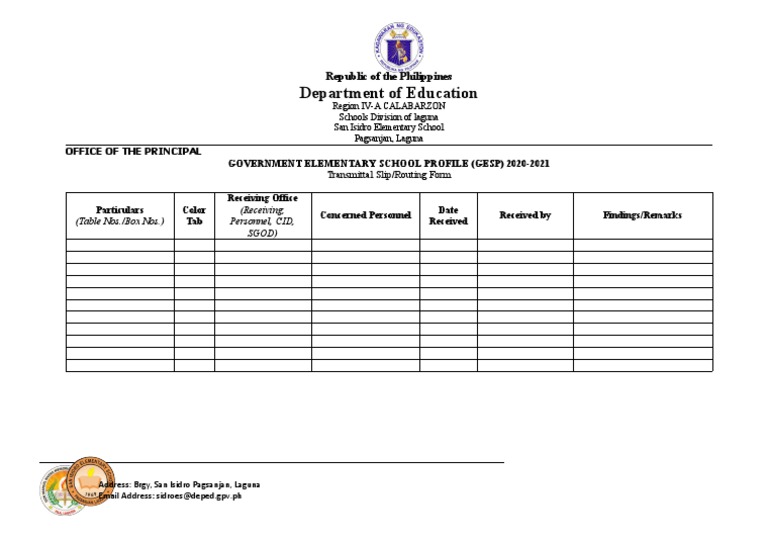 Transmittal SlipRouting Form | PDF