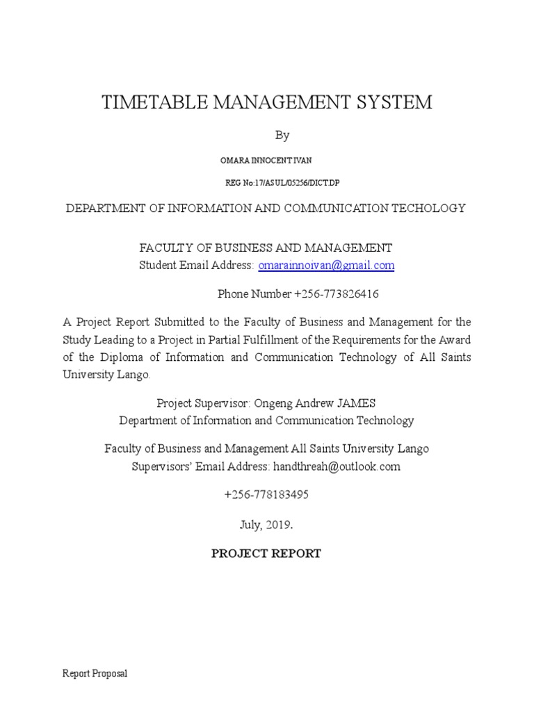Timetable Management System: Project Report | PDF | Databases | Interview