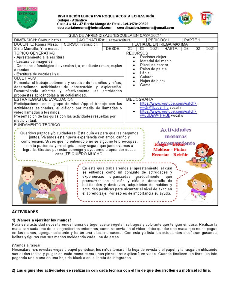 GAV2021-1P-Parte1 DIMENSIÓN COMUNICATIVA - LECTOESCRITURA | PDF ...