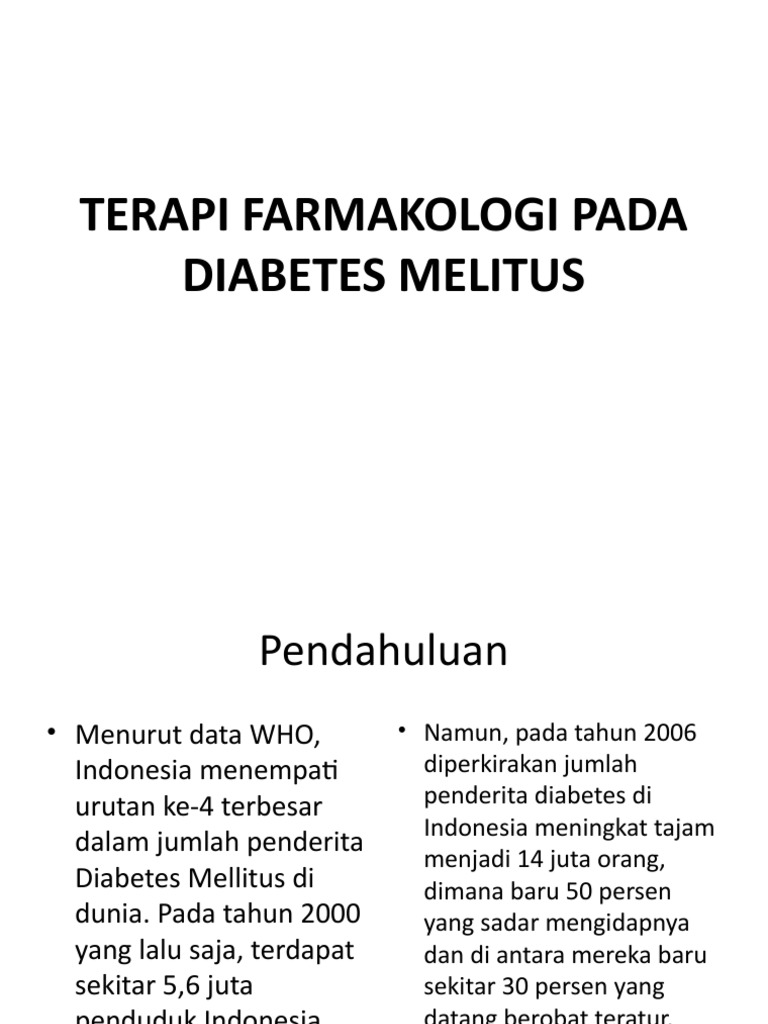 Terapi Farmakologi Pada Diabetes Melitus Pdf