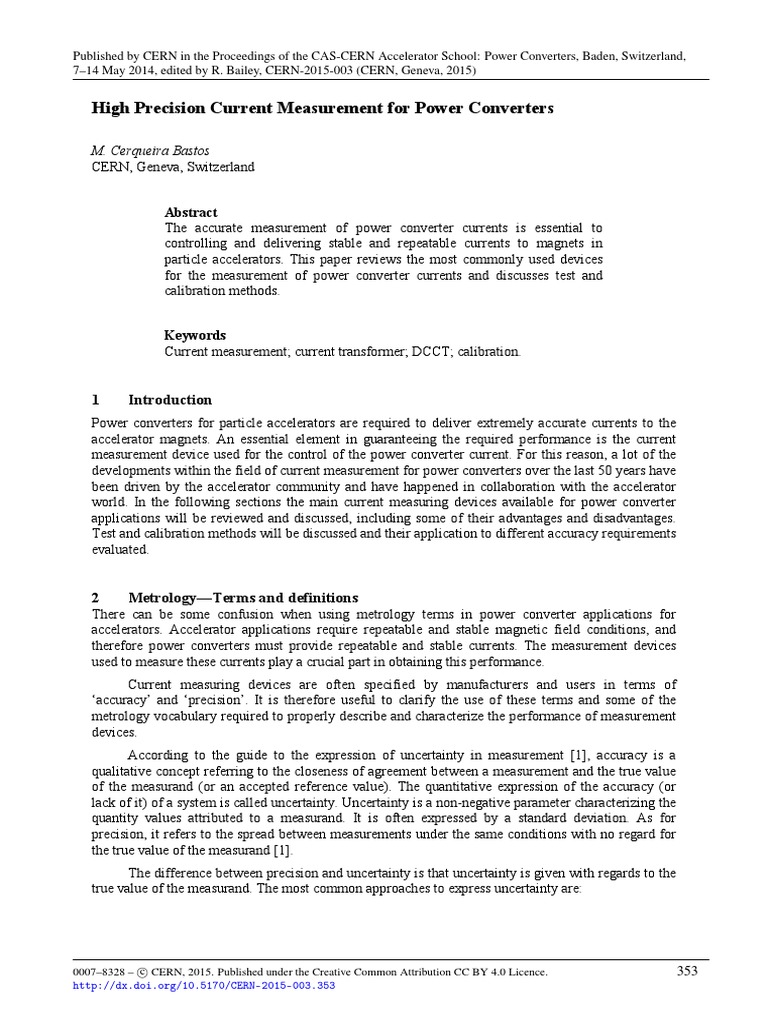 High Precision Current Measurement For Power Converters: M. Cerqueira ...