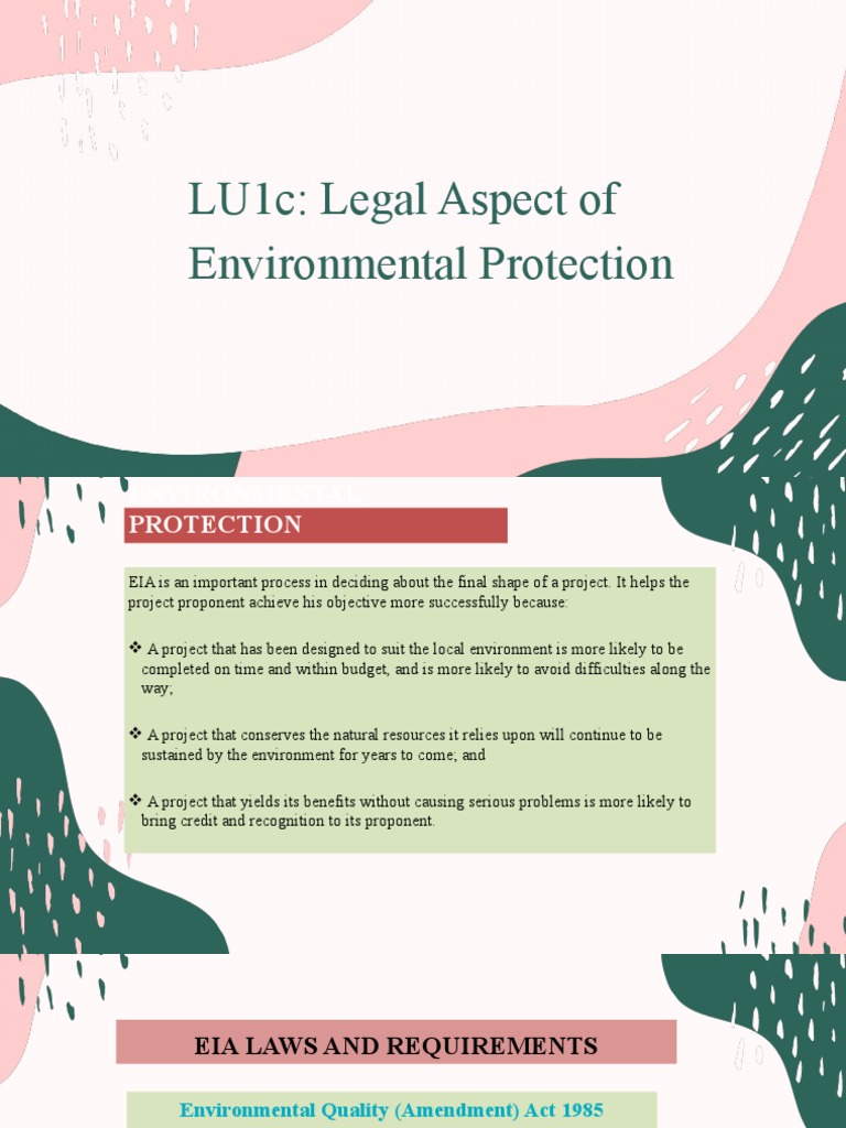 LU1c - Legal Aspect of Environmental Protection - Sem 2 2020-21 | PDF ...
